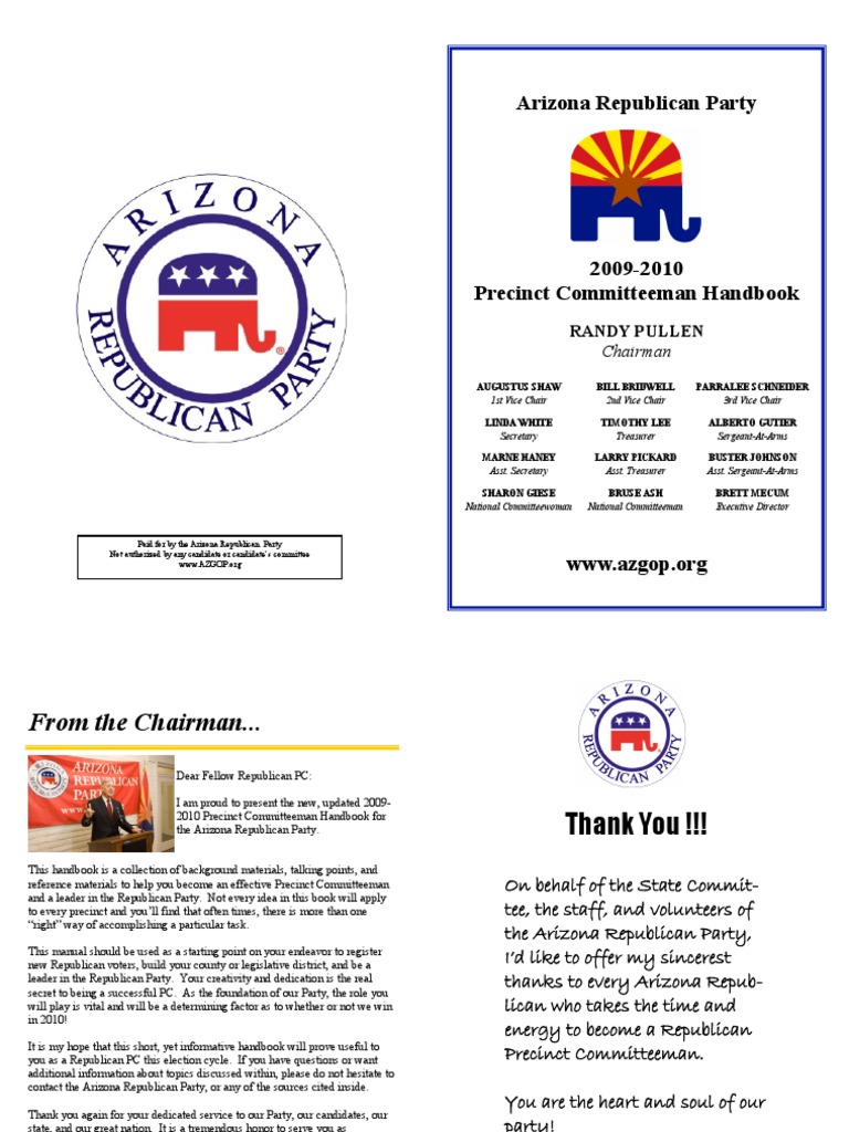 Arizona Republican Party Precinct Committeeman Manual | PDF ...