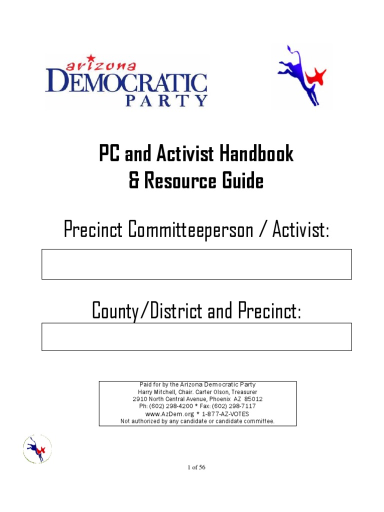 Arizona Democratic Party Precinct Committeeman Manual | PDF | Get Out ...