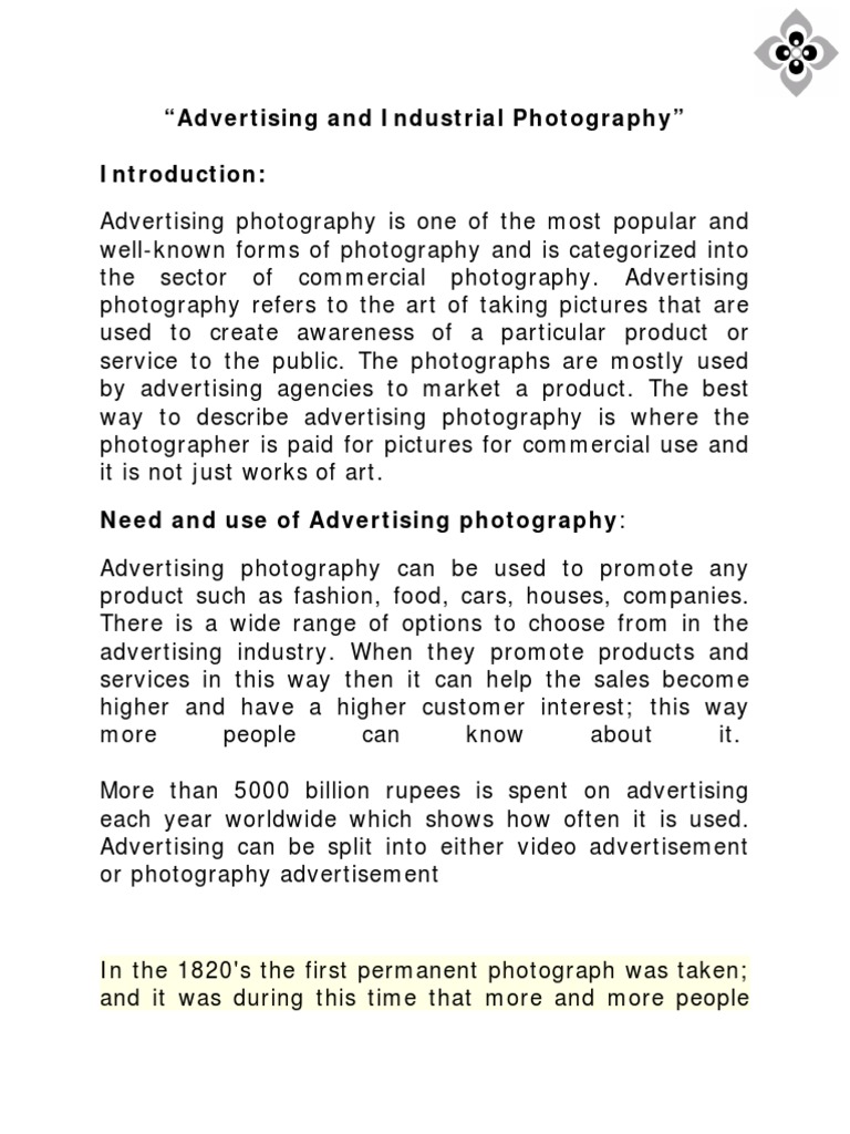 M21 (Advertising and Industrial Photography) Academic Script | PDF ...
