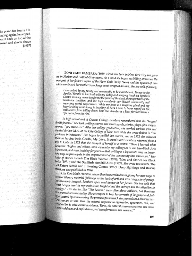 Bambara The Lesson | PDF