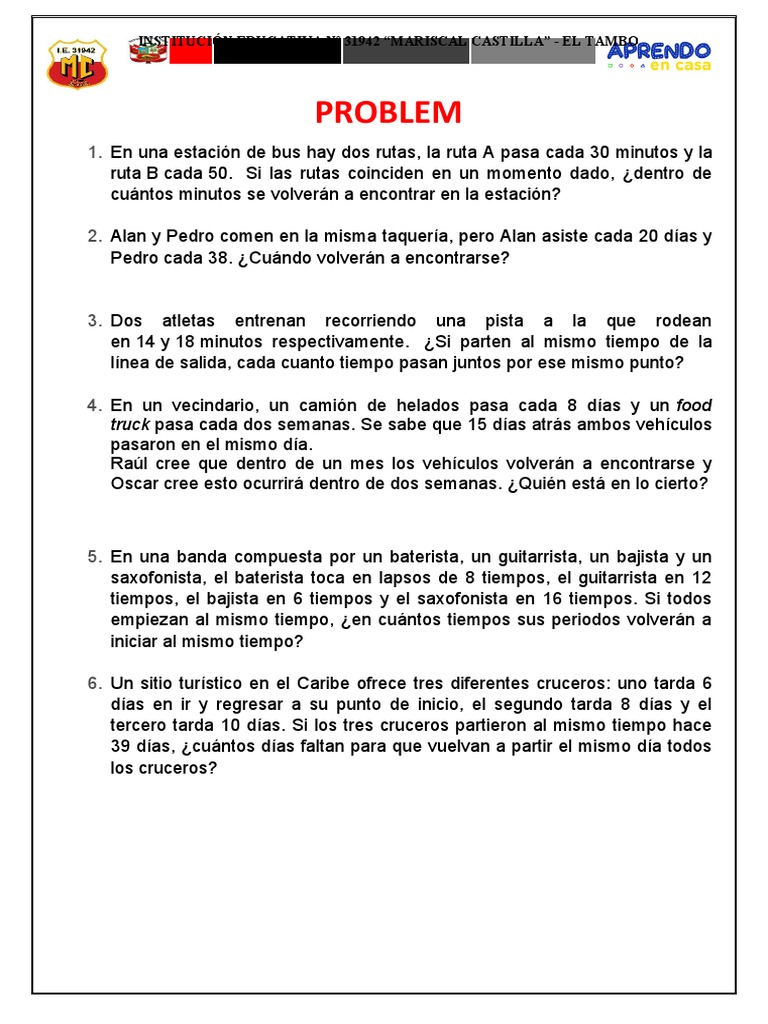 Problemas de Múltiplos | PDF