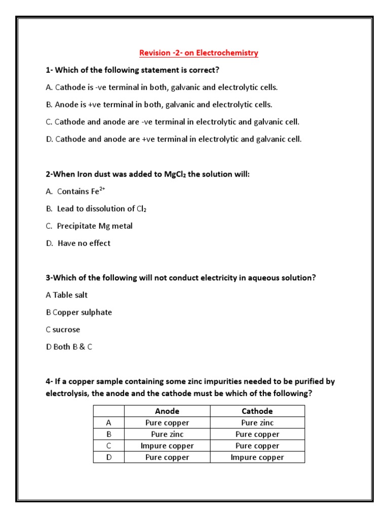 Revision-2 - On Electrochemistry | PDF | Redox | Electrochemistry