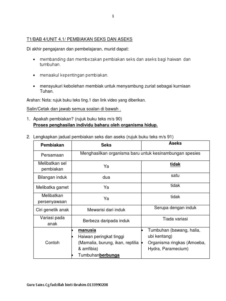 Latihan t1 Bab4 Unit 4 1 (Guru) | PDF
