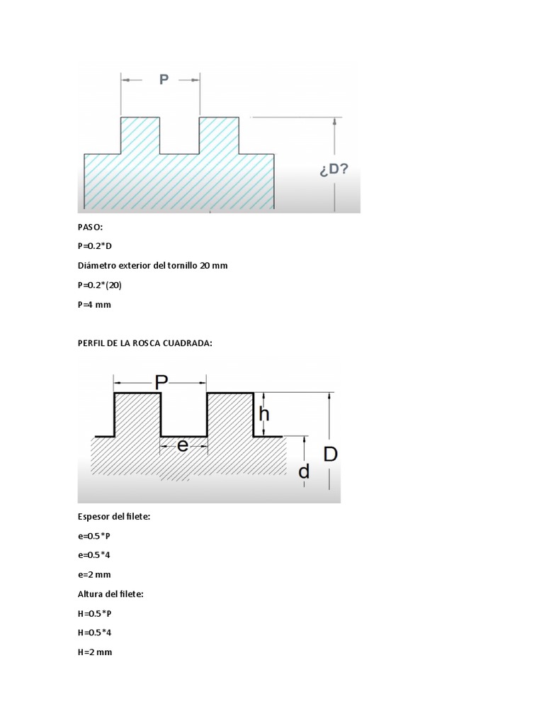 Rosca Cuadrada en Torno (Cálculos) | PDF