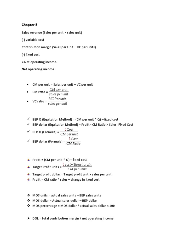 Key Formulas in Managerial Accounting | PDF