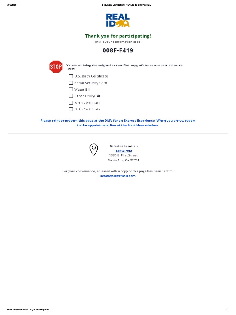 California DMV Document Verification Guide | PDF