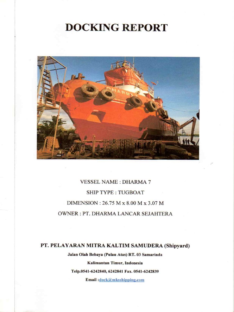 Docking Report TB. Dharma 7 | PDF