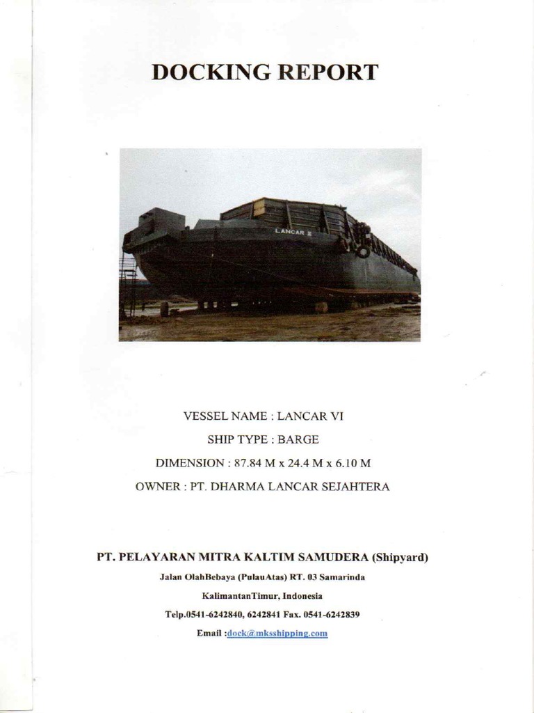 Docking Report BG. Lancar VI | PDF