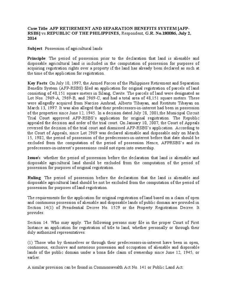 Land Registration Rights in the Philippines | PDF | Adverse Possession ...