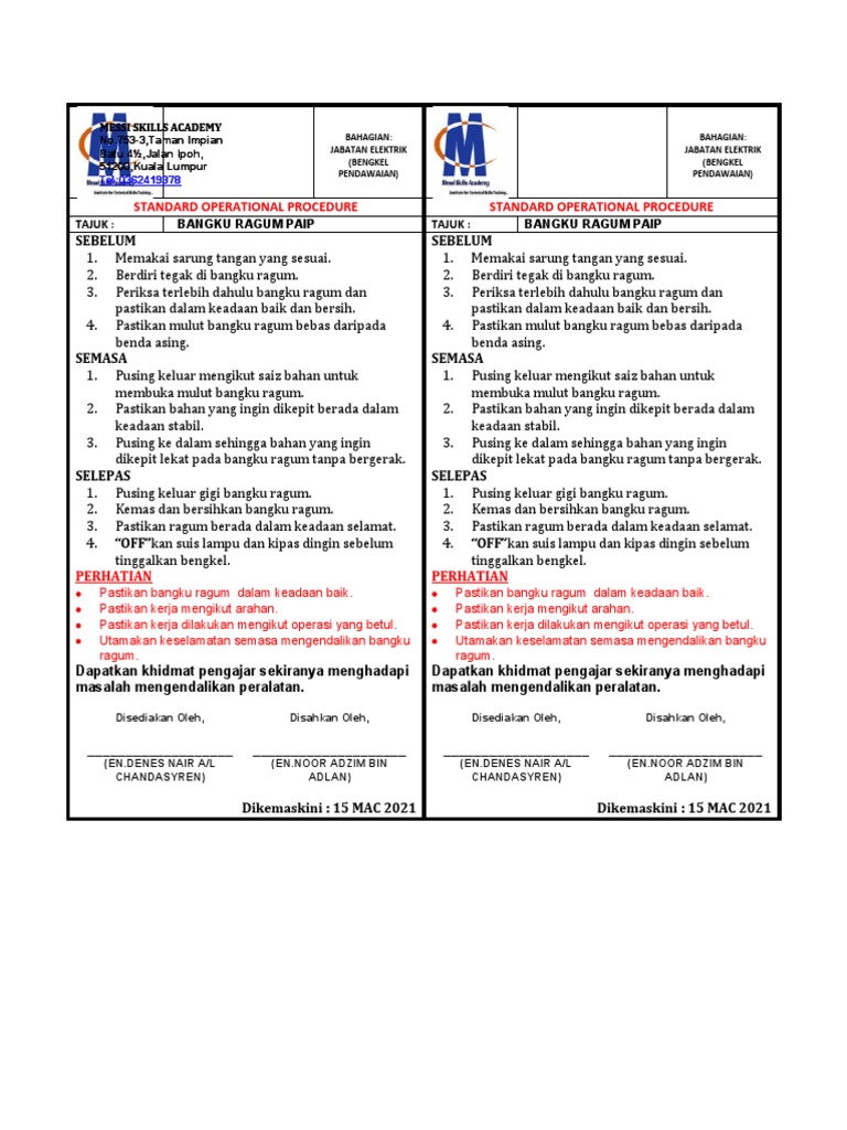 Sop BENCH VISE | PDF