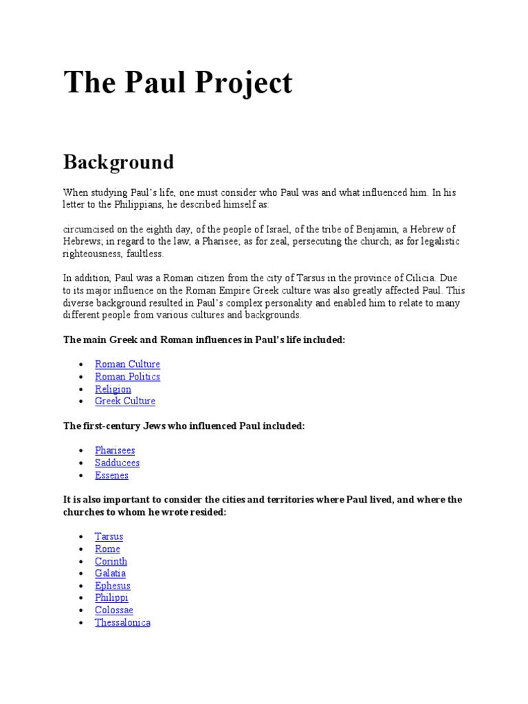 The Paul Project | PDF | Ancient Greek Philosophy | Pharisees