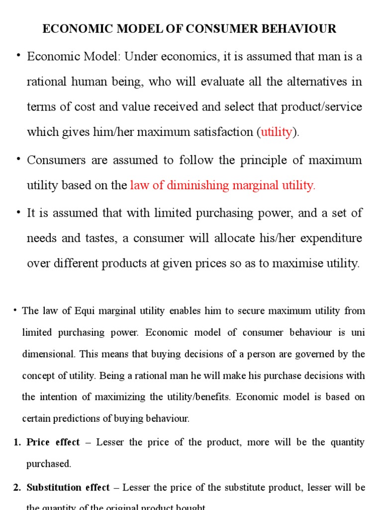 Economic Model of Consumer Behavior | PDF | Behavior | Consumer Behaviour