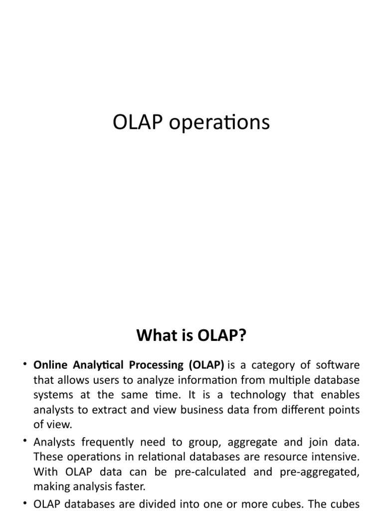 OLAP Operations | PDF | Information Technology | Application Software