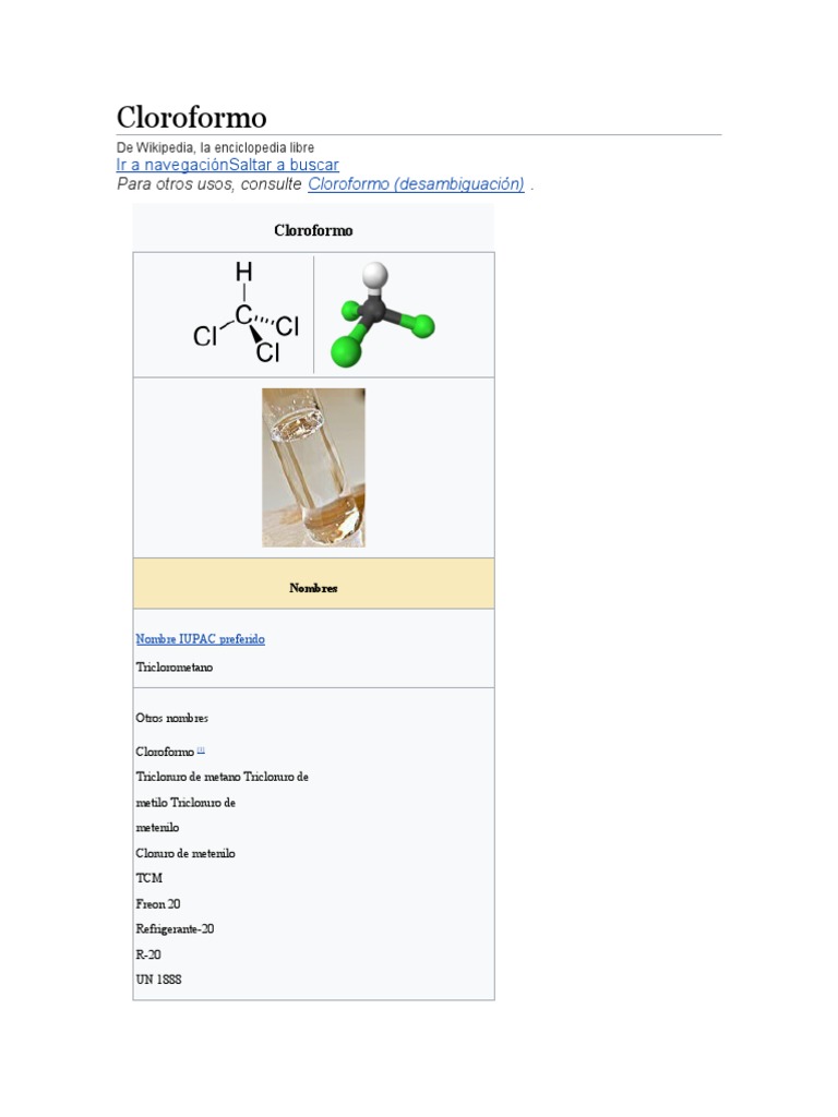 Cloroformo | PDF | Cloroformo | Cloro