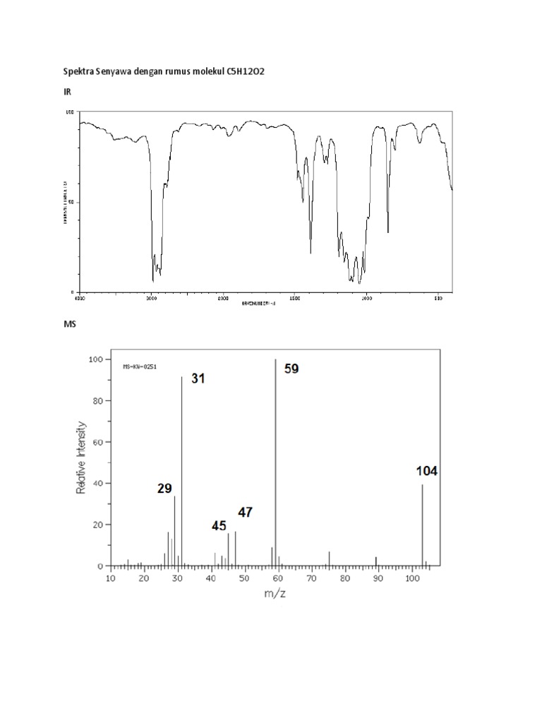 Spektra Senyawa Dengan Rumus Molekul C5H12O2 IR | PDF