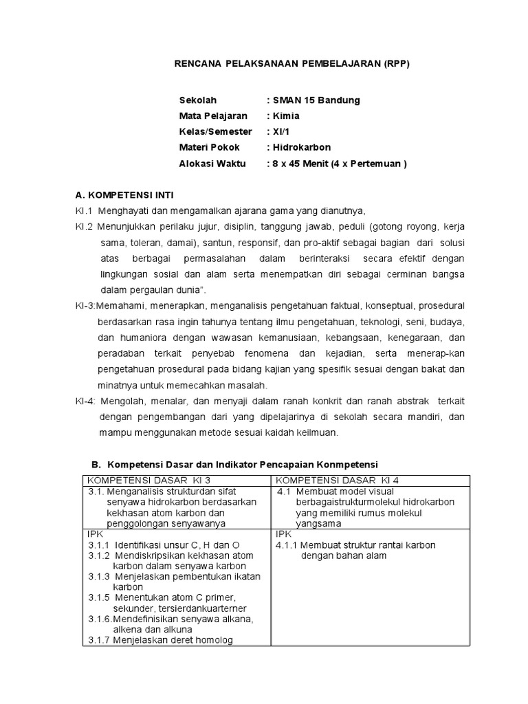RPP Hidrokarbon Problem Solving | PDF