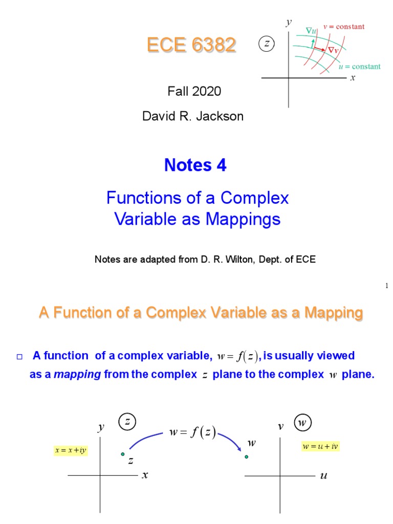 Notes 4 6382 Complex Mapping | PDF | Mathematical Analysis | Mathematics