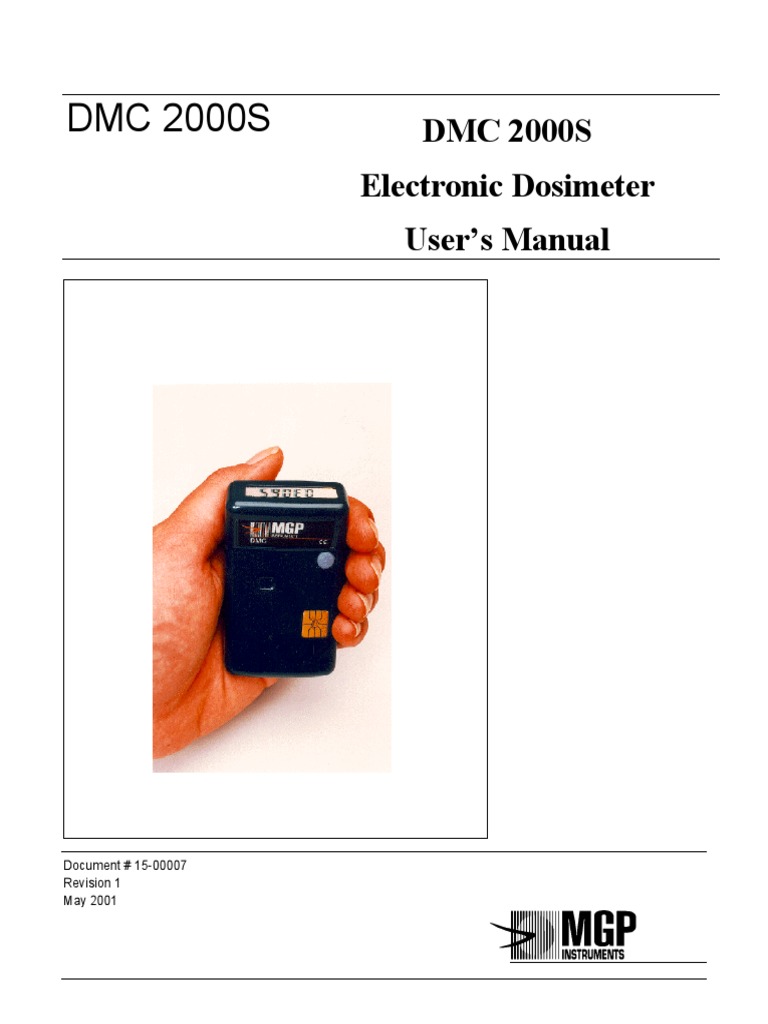 DMC2000S Operating Manual | PDF | Dosimetry | Computer Engineering