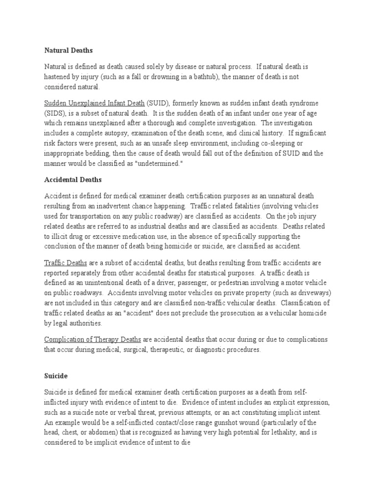 Types of Death | PDF | Murder | Death
