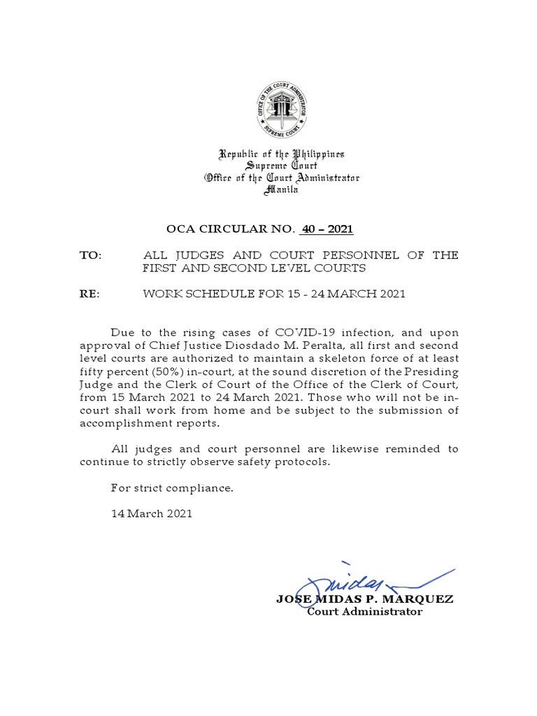 OCA Circular No. 40-2021 | PDF | Finance & Money Management | Social ...