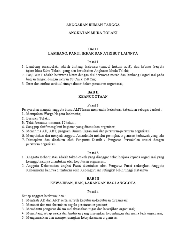 Anggaran Rumah Tangga Amt | PDF