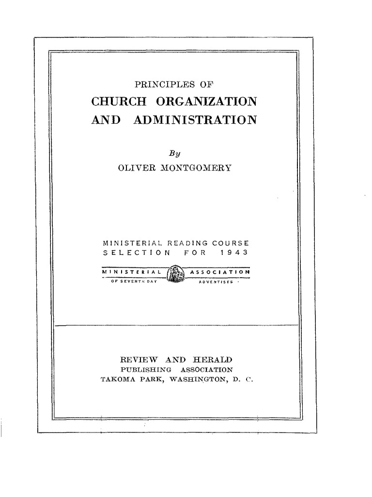 Church Organization and Administration: Principles of | PDF | Christian ...
