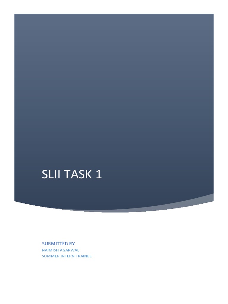 SLII Task 1 | PDF | Wastewater | Sewage Treatment