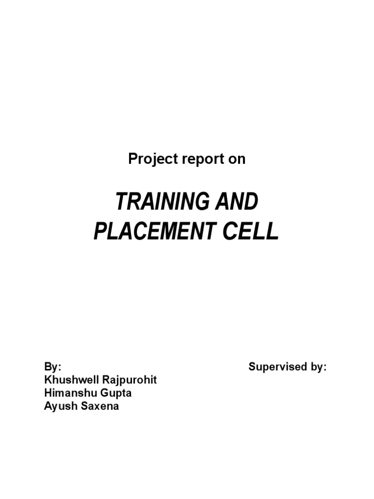Training and Placement Cell: Project Report On | PDF