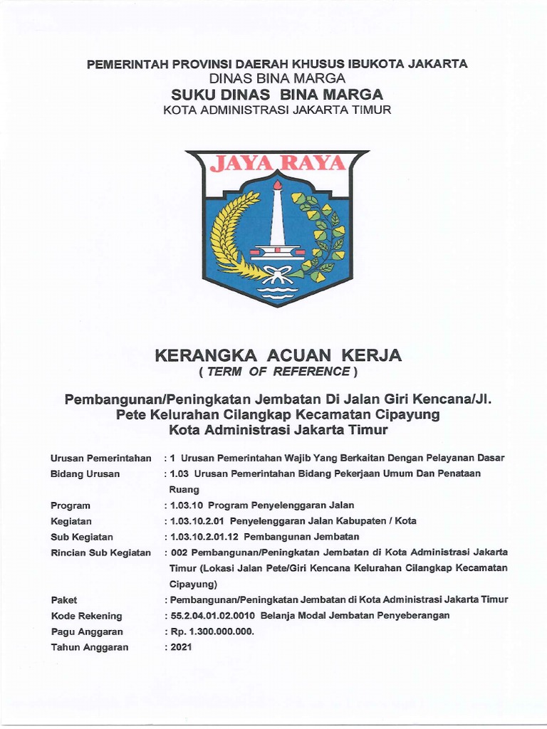 KAK Pembangunan Jembatan 2021 Final TTD | PDF