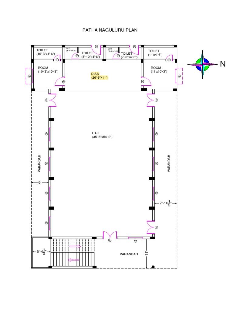 Marriage Hall Layout Plan for Naguluru | PDF