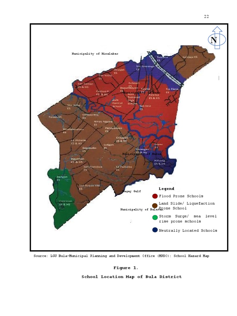 Municipality of Minalabac: School Location Map of Bula District | PDF