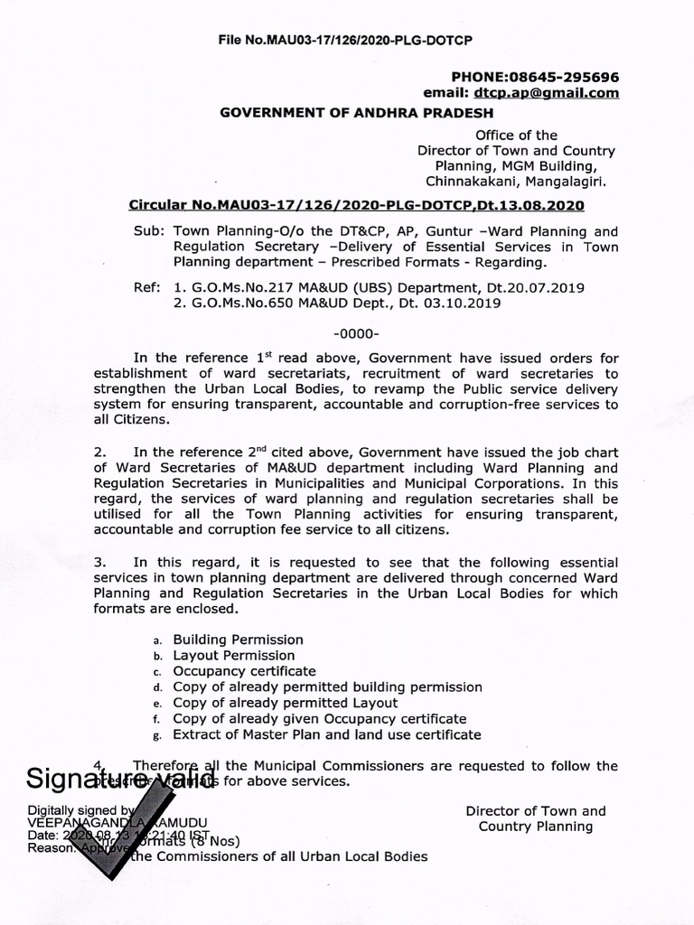Ward Planning and Regulation Secretaries - Delivery of Essential ...
