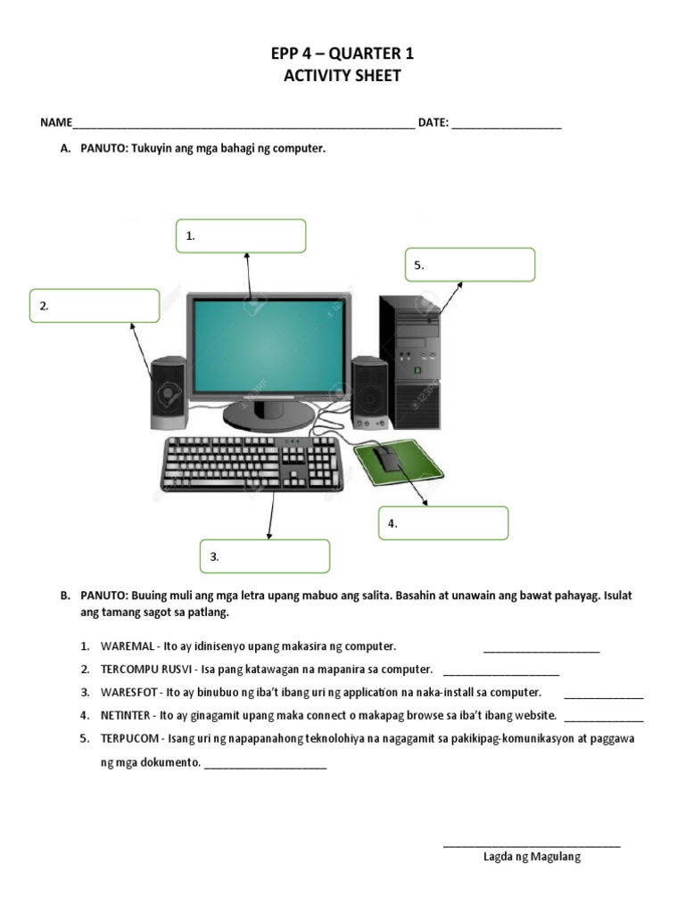 EPP 4 Activity Sheet | PDF