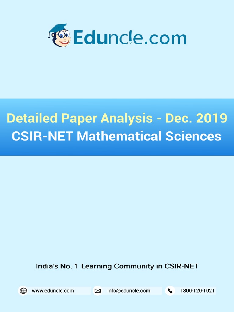 Maths Csir Topic Wise Distribution | PDF | Mathematical Analysis ...