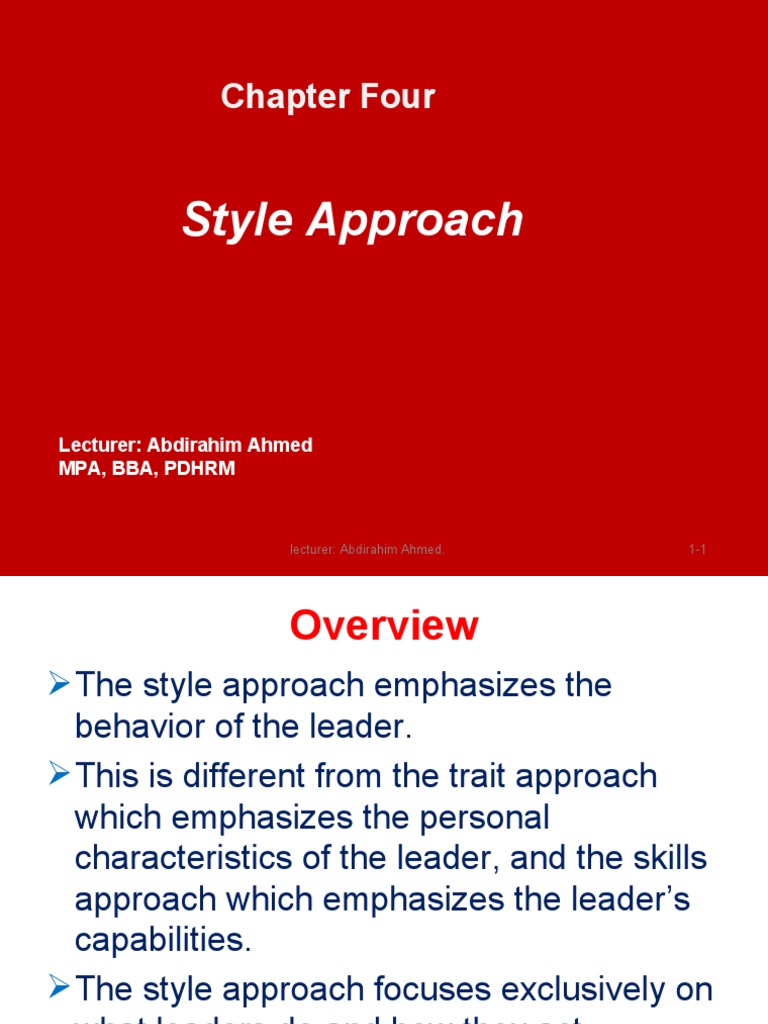 Leadership Style Approaches Explained | PDF | Leadership | Systems ...