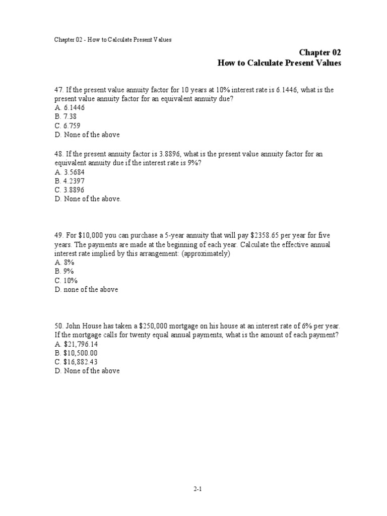 Chapter 02 - How To Calculate Present Values | PDF | Present Value ...