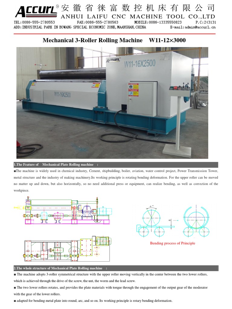 An Overview of the Features and Specifications of a Mechanical 3-Roller ...