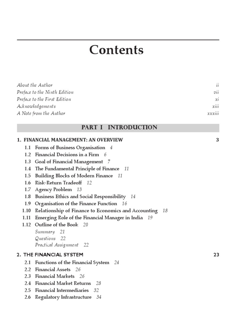 Table of Contents Financial Management | PDF | Valuation (Finance ...