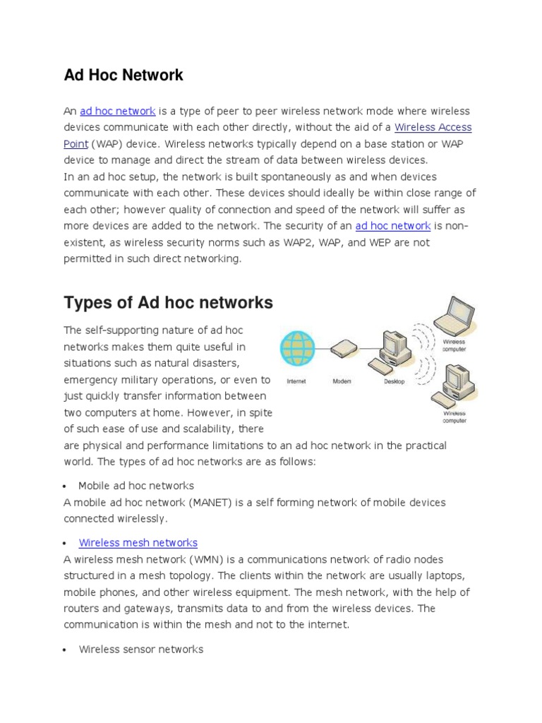 Ad Hoc Network | PDF | Wireless Ad Hoc Network | Computer Network
