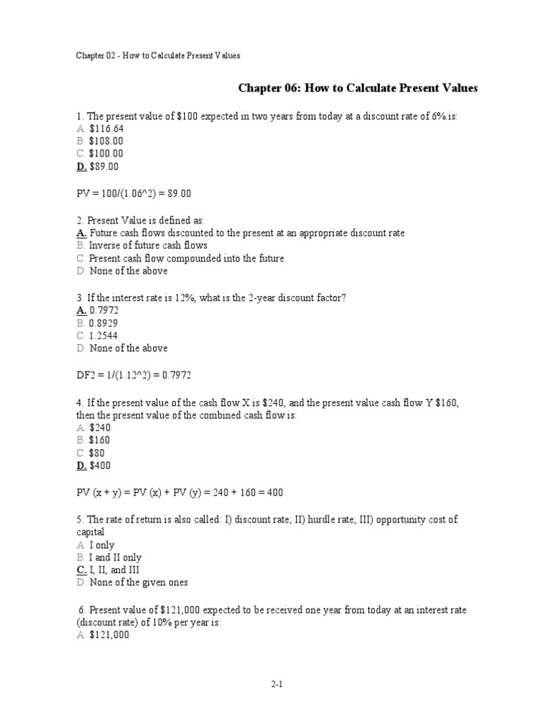 Chapter 02 - How To Calculate Present Values | PDF | Present Value | Net Present Value