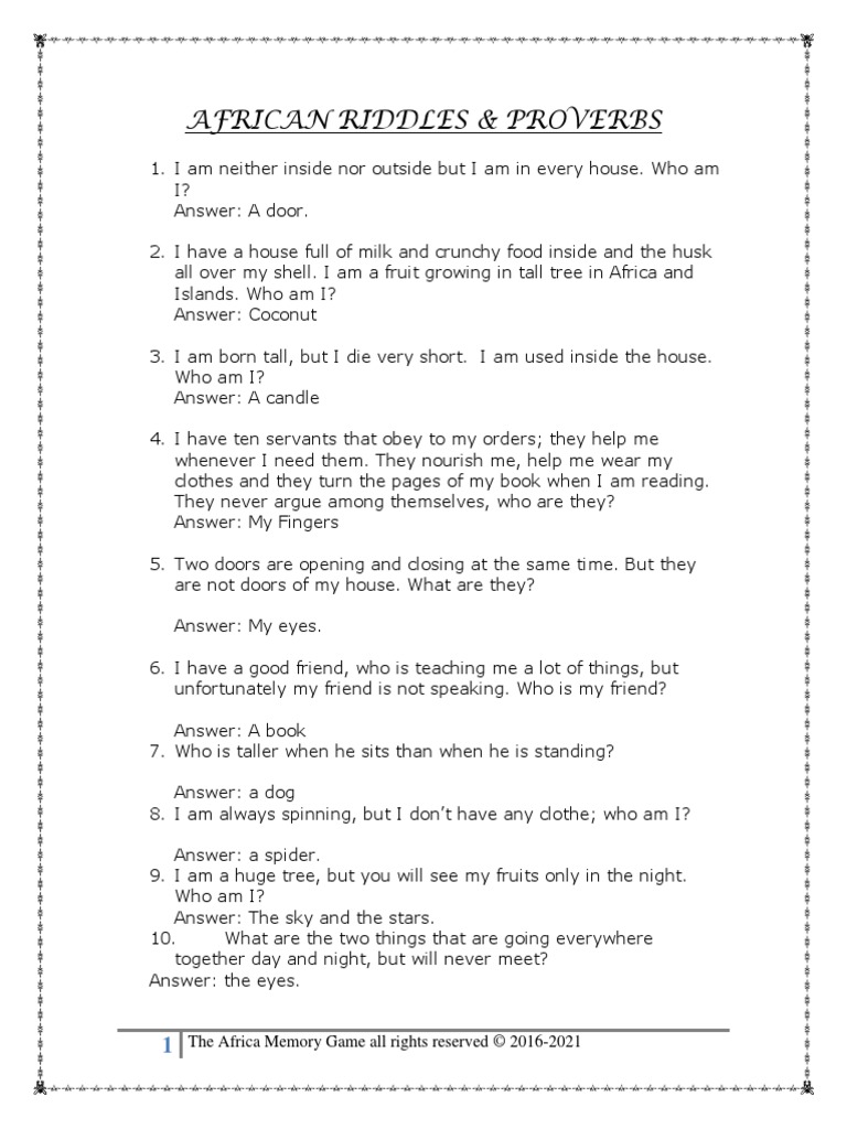 African Riddles | PDF