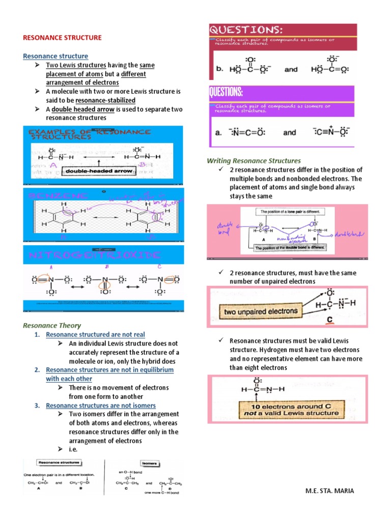 Resonance Structures Explained | PDF | Chemical Bond | Atomic