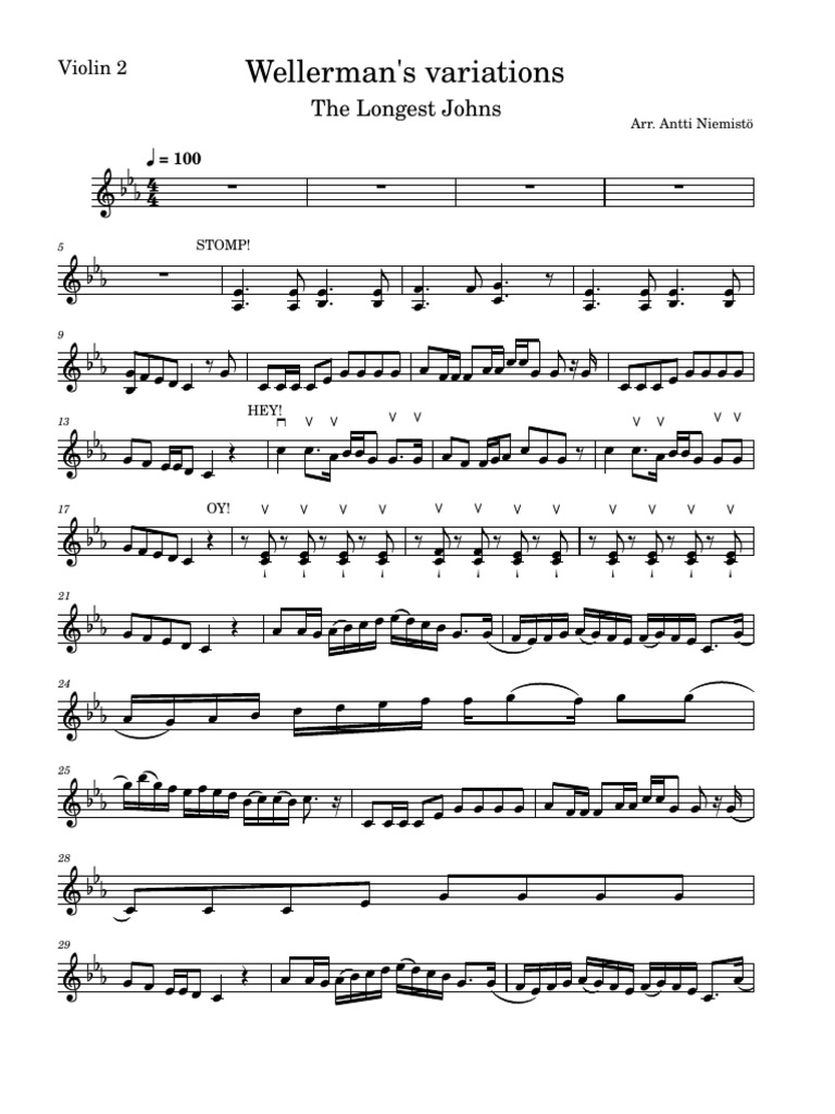 Wellerman'S - Variations Violin 2 | PDF