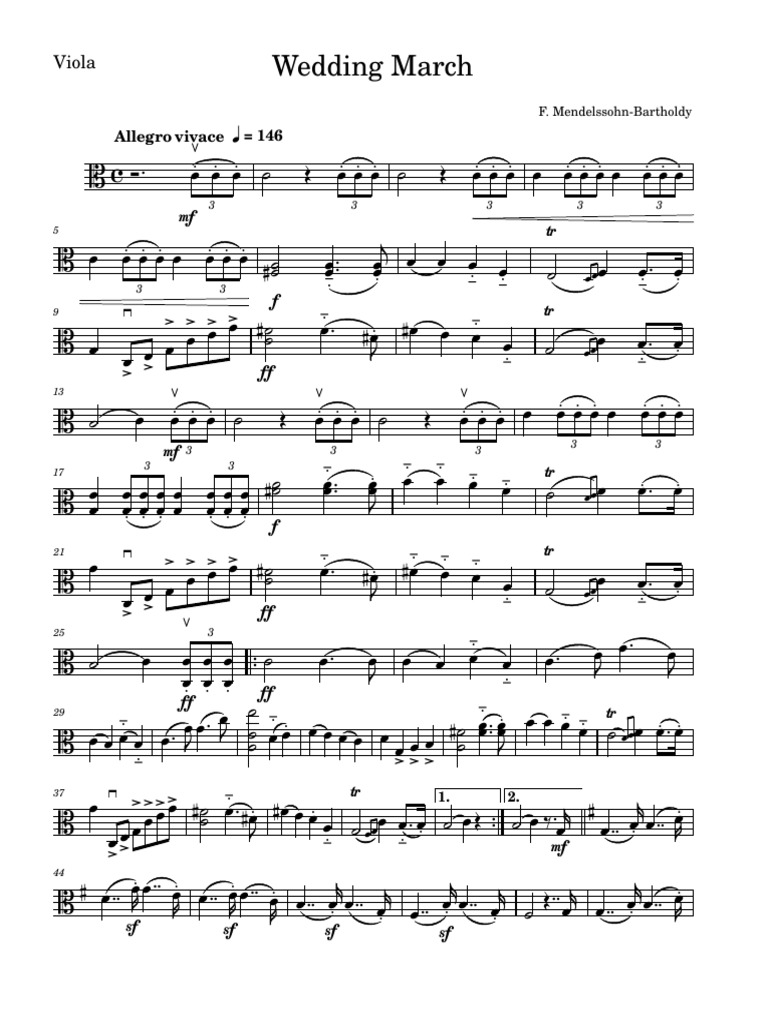 Wedding March Viola | PDF | Musical Forms