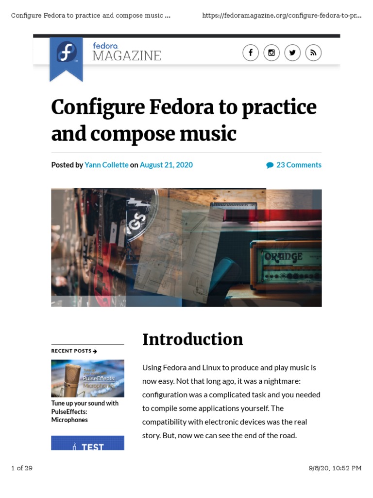 Configure Fedora To Practice and Compose Music: Posted by On | PDF ...