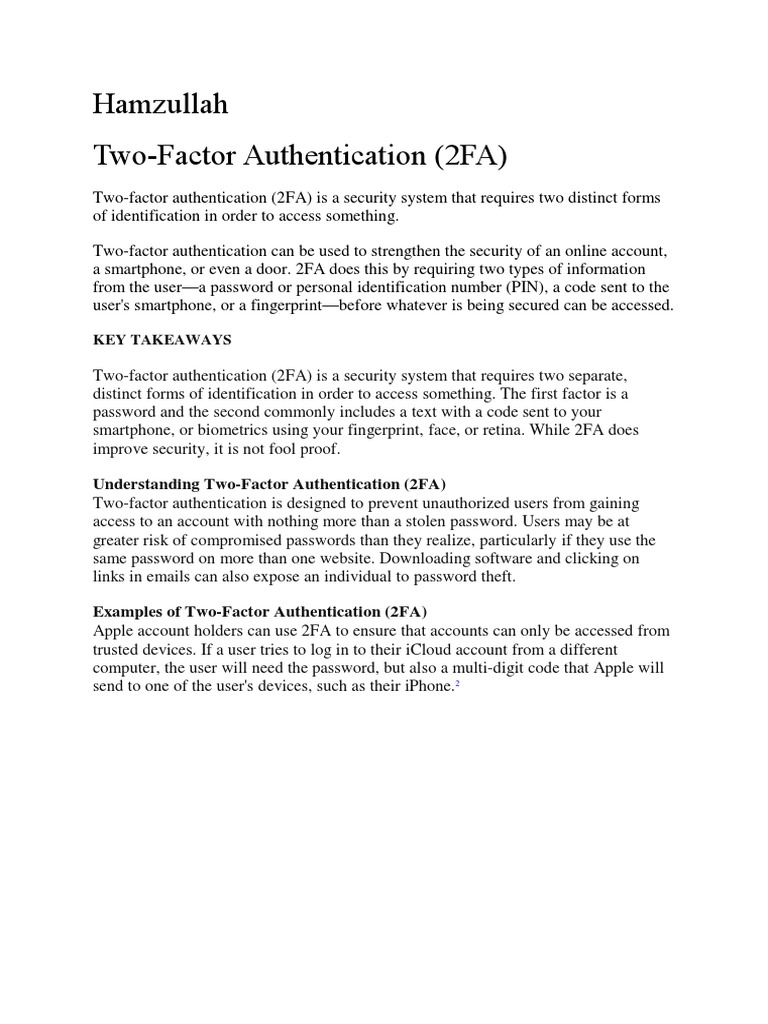 Understanding Two-Factor Authentication | PDF