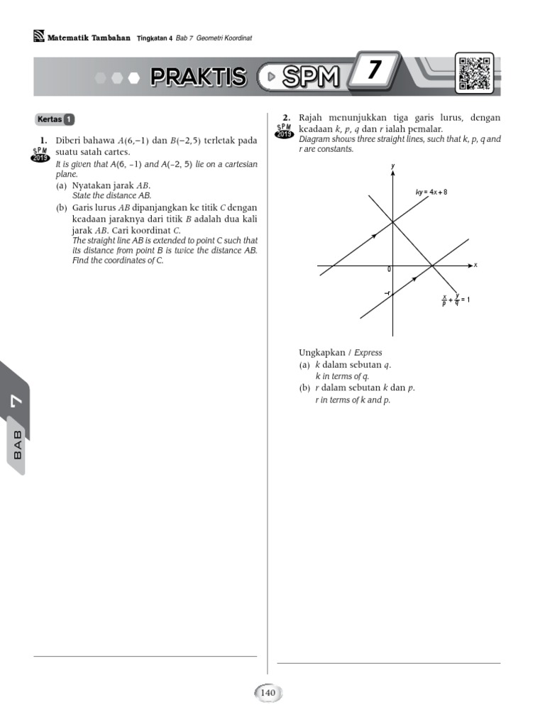 Praktis Addmath Bab 7 T4? | PDF