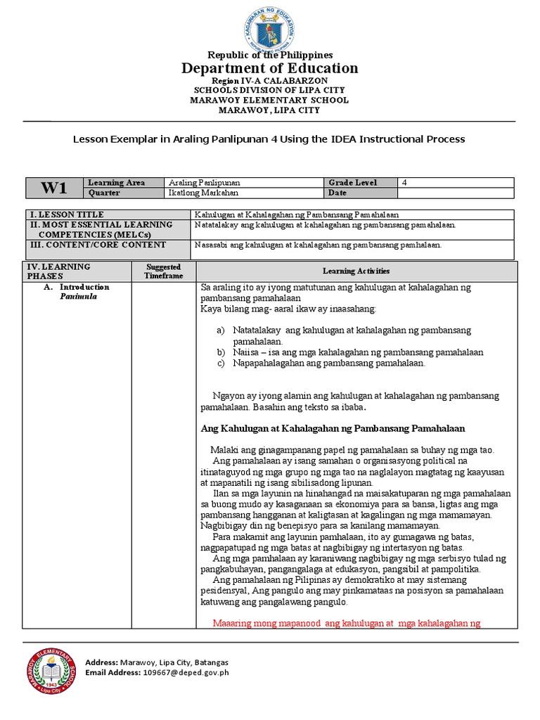 Lesson Exemplar AP 3rd Qrtr. Week1 | PDF