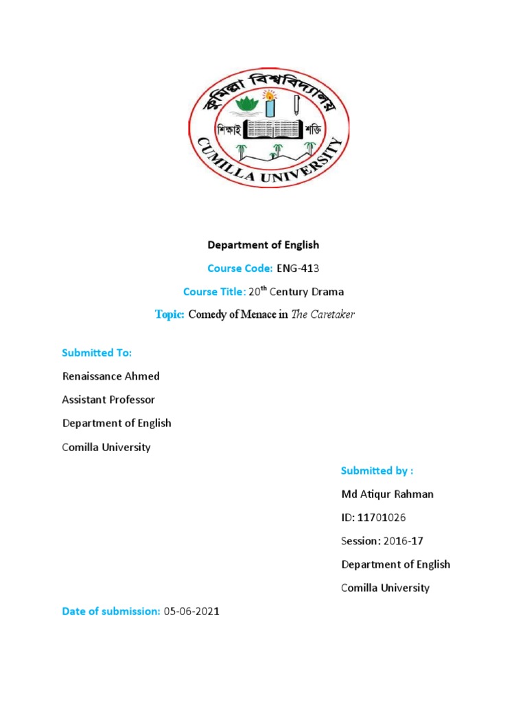 Comedy of Menace in The Caretaker | PDF | Comedy