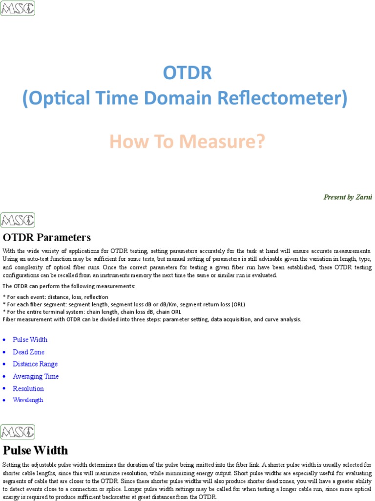 How To Do OTDR Testing For FOC - V2 | PDF | Optical Fiber | Optics